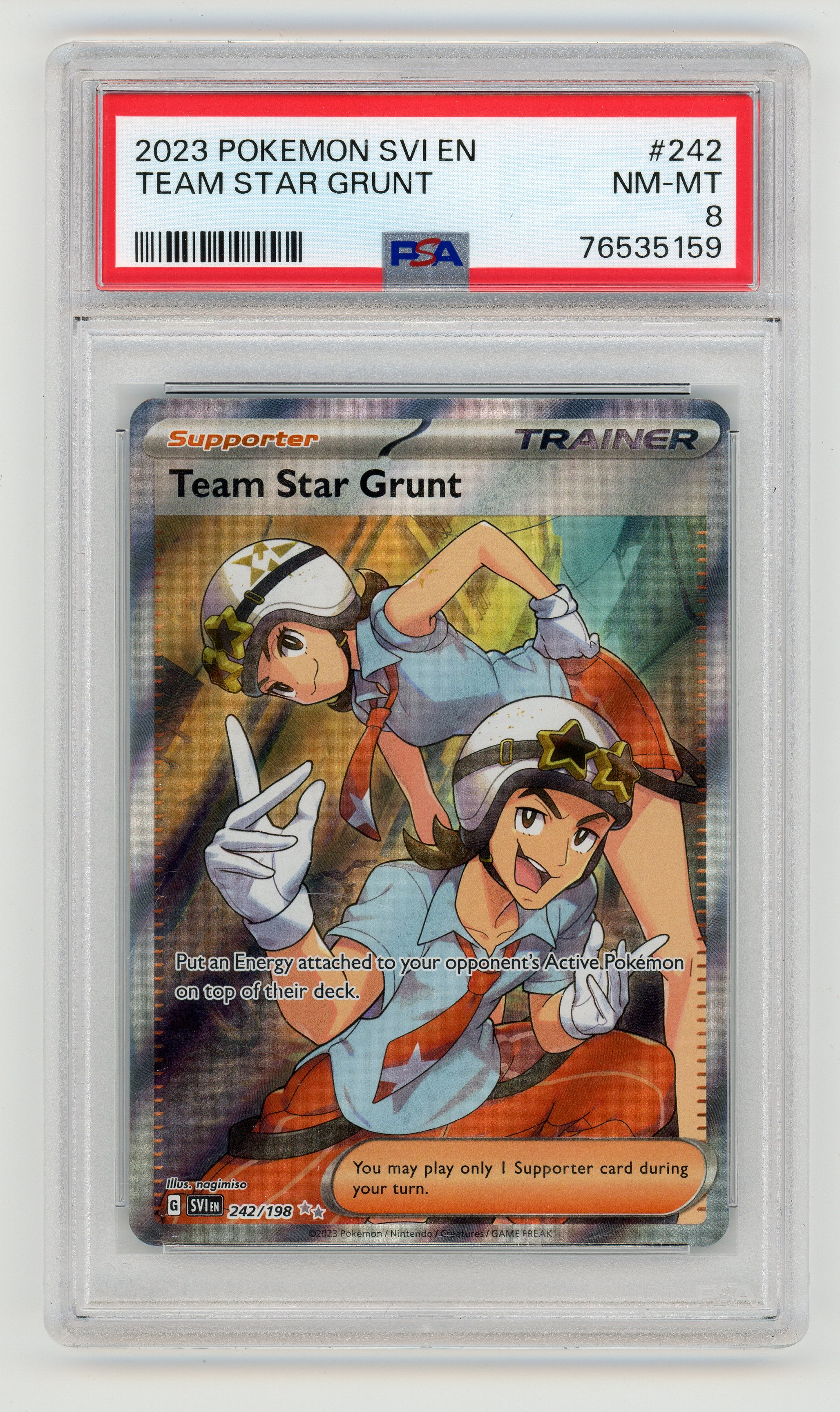 Team Star Grunt - #242 PSA 8 - Pokémon Scarlet & Violet: Base – PokeTalk